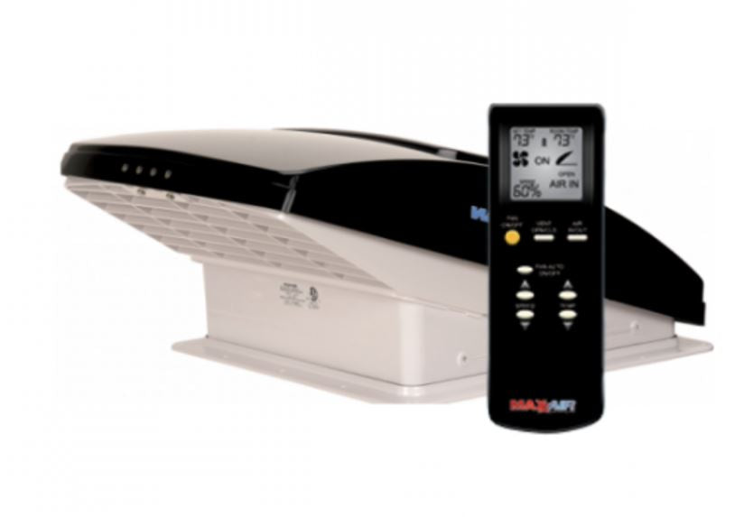 SALE! Maxxair 00-7500K 10 Speed Deluxe vent Fan with remote -smoke **F